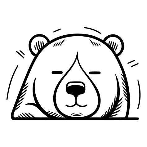 Premium Vector Cute Cartoon Bear Face Vector Illustration Isolated On