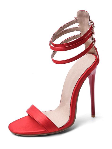 Sandales à Lanières Pour Femmes Sangle à La Cheville Sandales à Talons