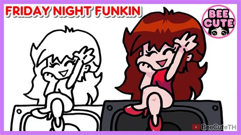 วาดรูป Girlfriend จากเกม Friday Night Funkin How To Draw Girlfriend