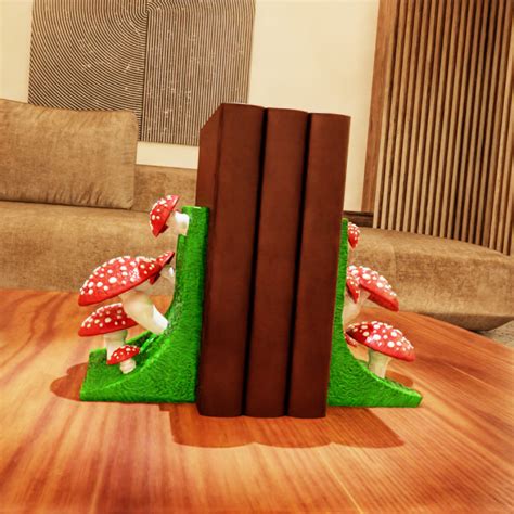 3d Printable Mushrooms Bookend By Lazy Bear