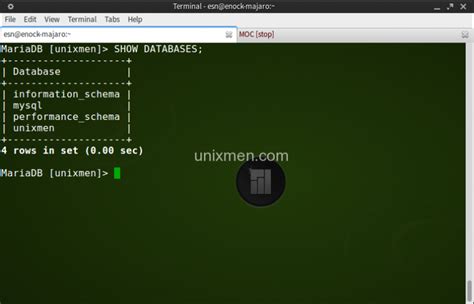 install mariadb on arch linux manjaro unixmen