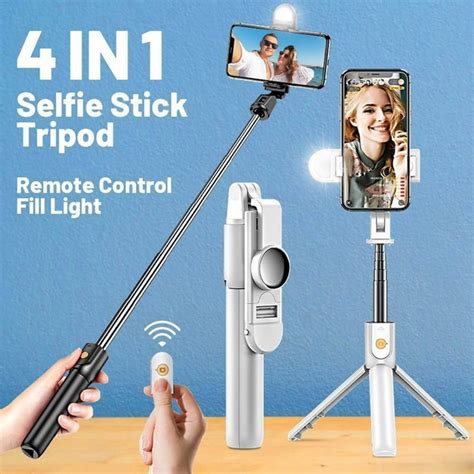 K10s 6 In 1 Wireless Bluetooth Selfie Stick Light Ring Tripod Monopods