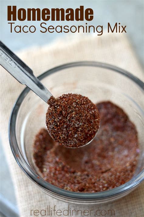 Homemade Taco Seasoning Mix Recipe Real Life Dinner