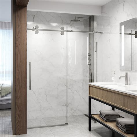 Vigo Elan 60 X 74 Frameless Sliding Shower Door With Laminated Glass