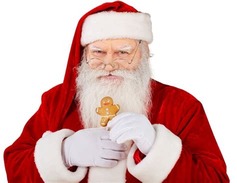 Portrait Du Père Noël Souriant Sur Fond Blanc Photo Premium