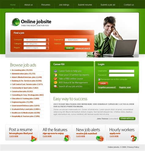 job portal website templates