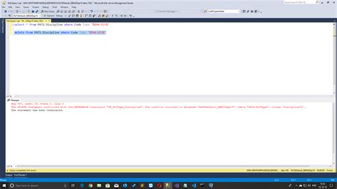sql server why sql delete query is not working while