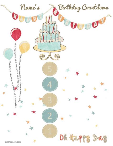 free printable birthday countdown customize online