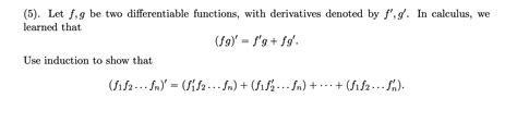 Solved 5 Let F G Be Two Differentiable Functions With