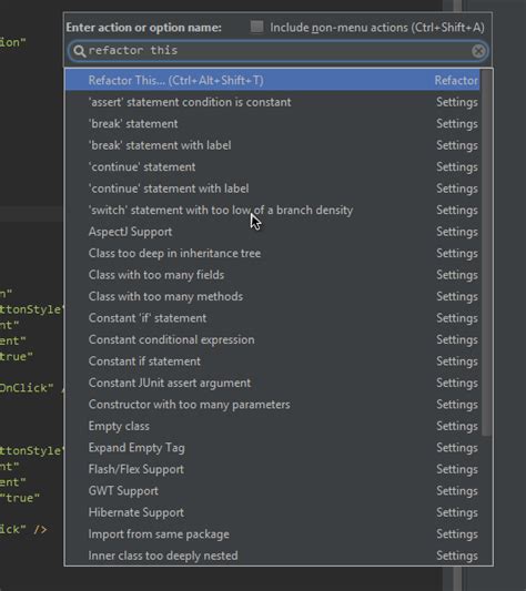 keyboard shortcut for refactor for intellij idea newbedev