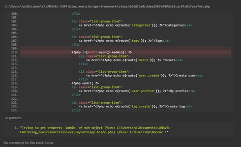 laravel trying to get property admin of non object