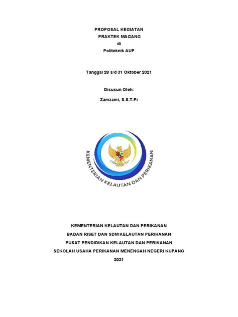 Proposal Pengajuan Magang Pdf