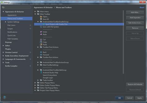 where is a sync project with gradle files button in