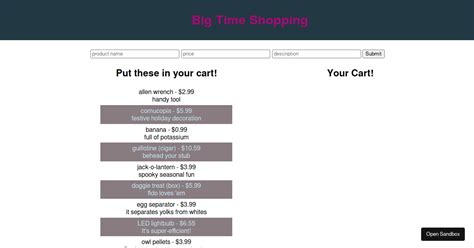 react shopping cart input solution codesandbox
