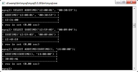 mysql date time arithmetic and difference with various inbuilt functions