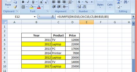 how to use the sumifs function step by step excel