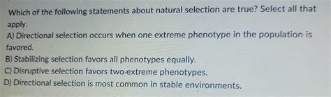Solved Which Of The Following Statements About Natural
