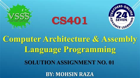 solution assignment no 1 cs401 computer architecture and assembly