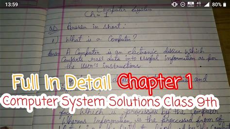 class 9 computer ch 1 computer system questions answers solutions youtube