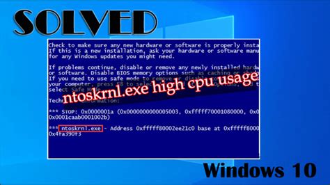 [solved] ntoskrnl exe high cpu usage windows 10