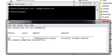 windows list mapped network drives from the command line