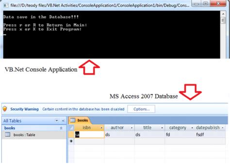 how to make vb console application with ms access