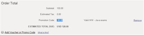 pearson vue promo code discount java certification notes