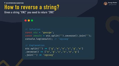 george moller on twitter 💡 do you know how to reverse a string in