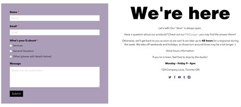 flex guide contact form section out of the sandbox