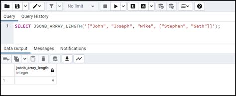 how to use in jsonb array length function in postgresql