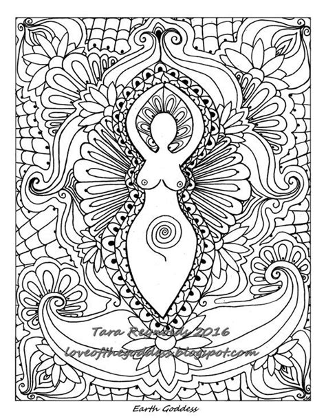 Goddess Art Coloring Page Spiritual Art Coloring Book Page Etsy