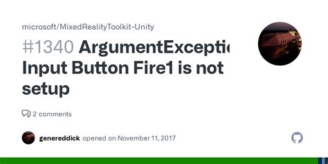 argumentexception input button fire1 is not setup · issue 1340