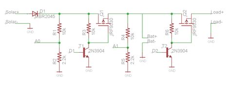 switching between battery voltage and solar voltage to