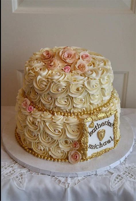 Buttercream Rosettes Decorated Cake By Enza Sweet E Cakesdecor
