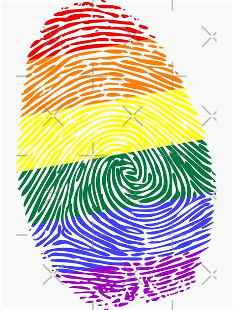 Rainbow Fingerprint Lgbt Sticker By Jaouhari09 Redbubble
