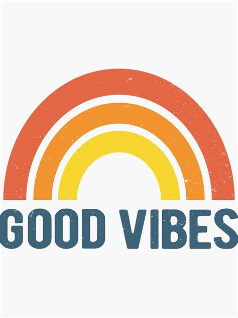 Vintage Rainbow Good Vibes Sticker For Sale By Tonyspencer Good