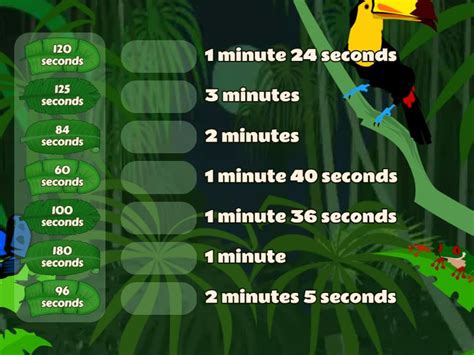 converting seconds to minutes match up