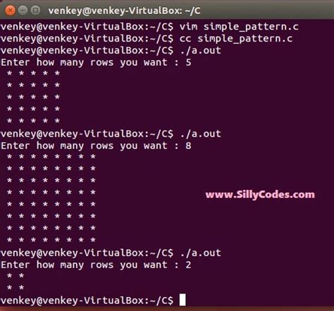 simple pattern program in c sillycodes