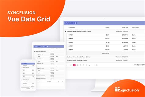 syncfusion vue data grid data grid data table built