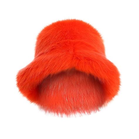 Fuzzy Bucket Hat Fashion Warm Winter Hat Fluffy Furry Plush Faux Hats