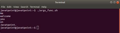 bash functions javatpoint