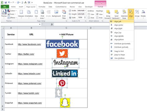 excelmadeeasy automatic image alignment in excel