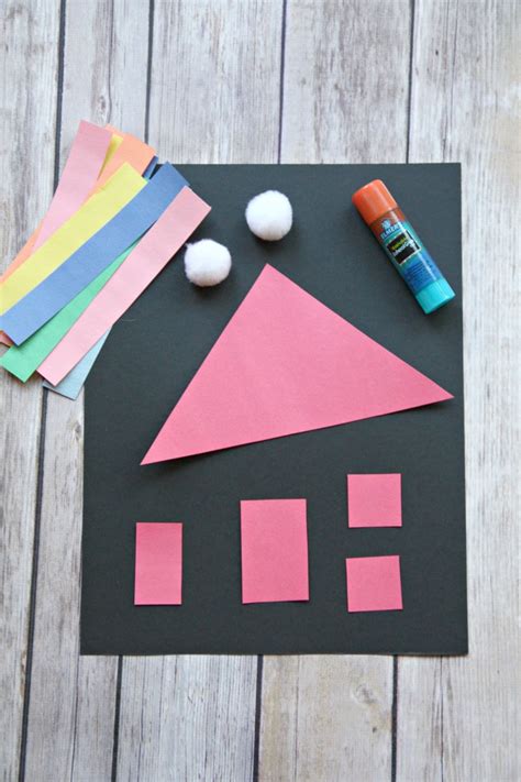 Colorful Shape House Craft My Mommy Style
