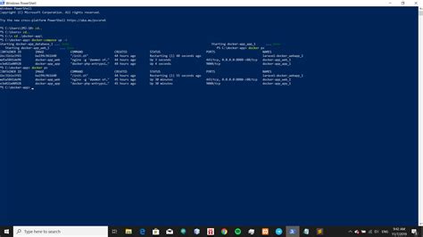 php running laravel application with docker [file not found] window