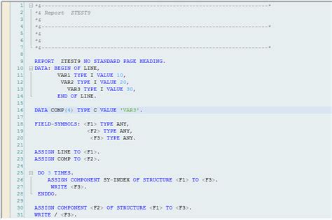 sap abap tech how to use field symbols in abap program