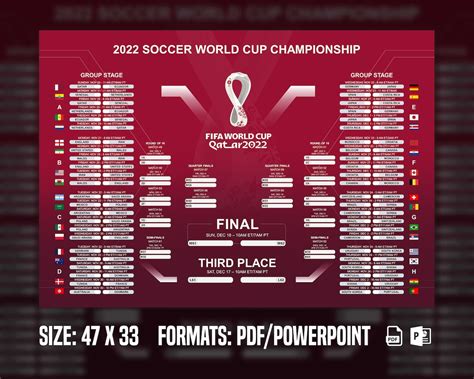 World Cup 2022 Schedule Fifa World Cup Qatar 2022 Schedule Etsy