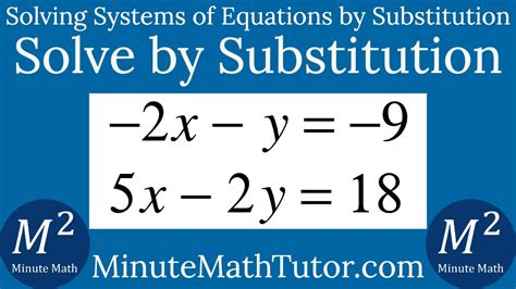 Solve 2x Y 9 And 5x 2y 18 By Substitution Youtube