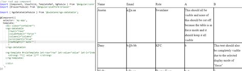 angular why is the force column mode not working correctly on my ngx