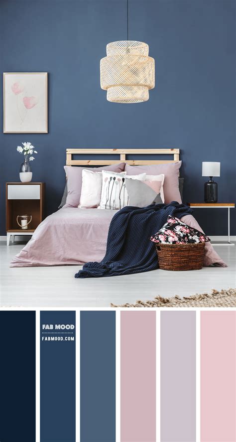 Blush Mauve And Blue Grey Bedroom Colour Scheme Navy Blue Colour Mauve