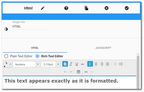 html widget